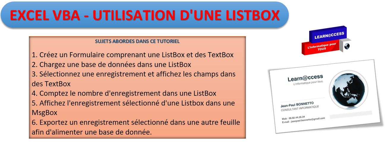 Excel VBA - Comment Utiliser le contrôle ListBox